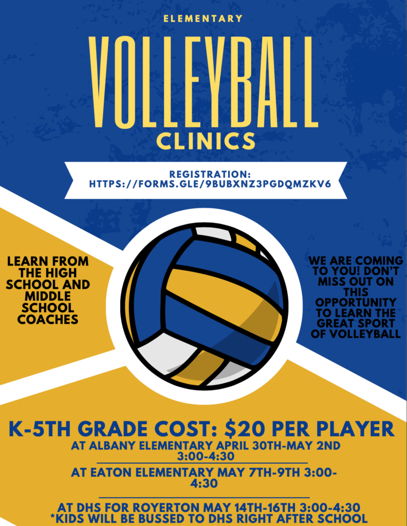 Upcoming Elementary Volleyball Clinics | Delta High School Volleyball